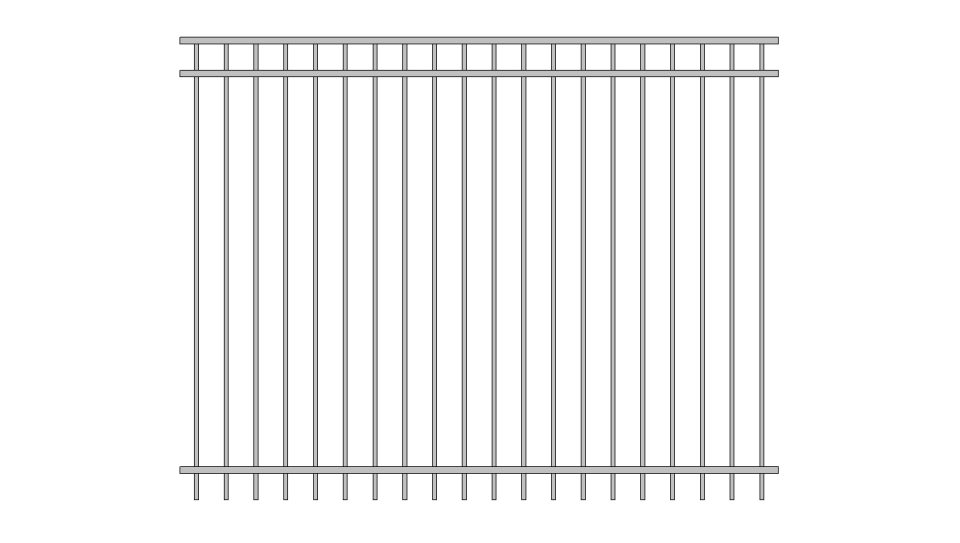 Pinched Spear Top Commercial Iron Fence Panels - Ornamental Fence Products