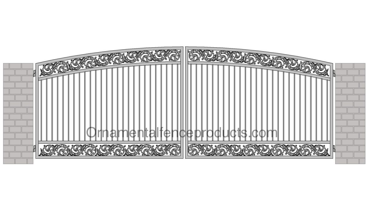 Pinched Spear Top Commercial Iron Fence Panels - Ornamental Fence Products