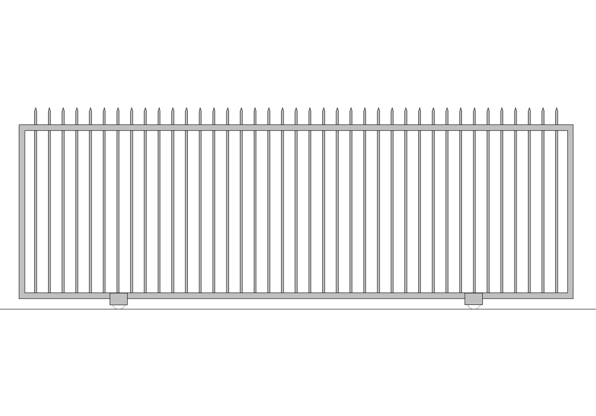 Pressed Point Spear Top Slide Gate - Ornamental Fence Products