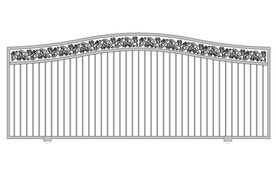 Curve Top Industrial Commercial Slide 8ft Tall Drive Way Gate ...